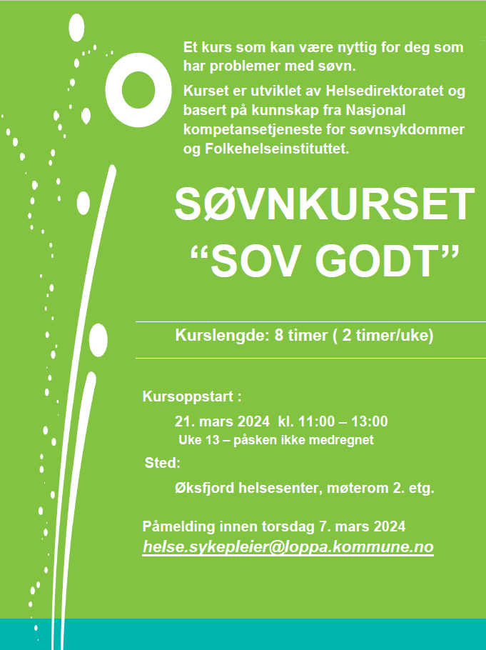 Søvnkurs "sov godt" - Loppa kommune