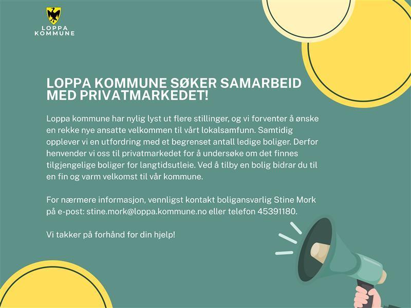 Loppa kommune søker samarbeid med privatmarkedet - Loppa kommune